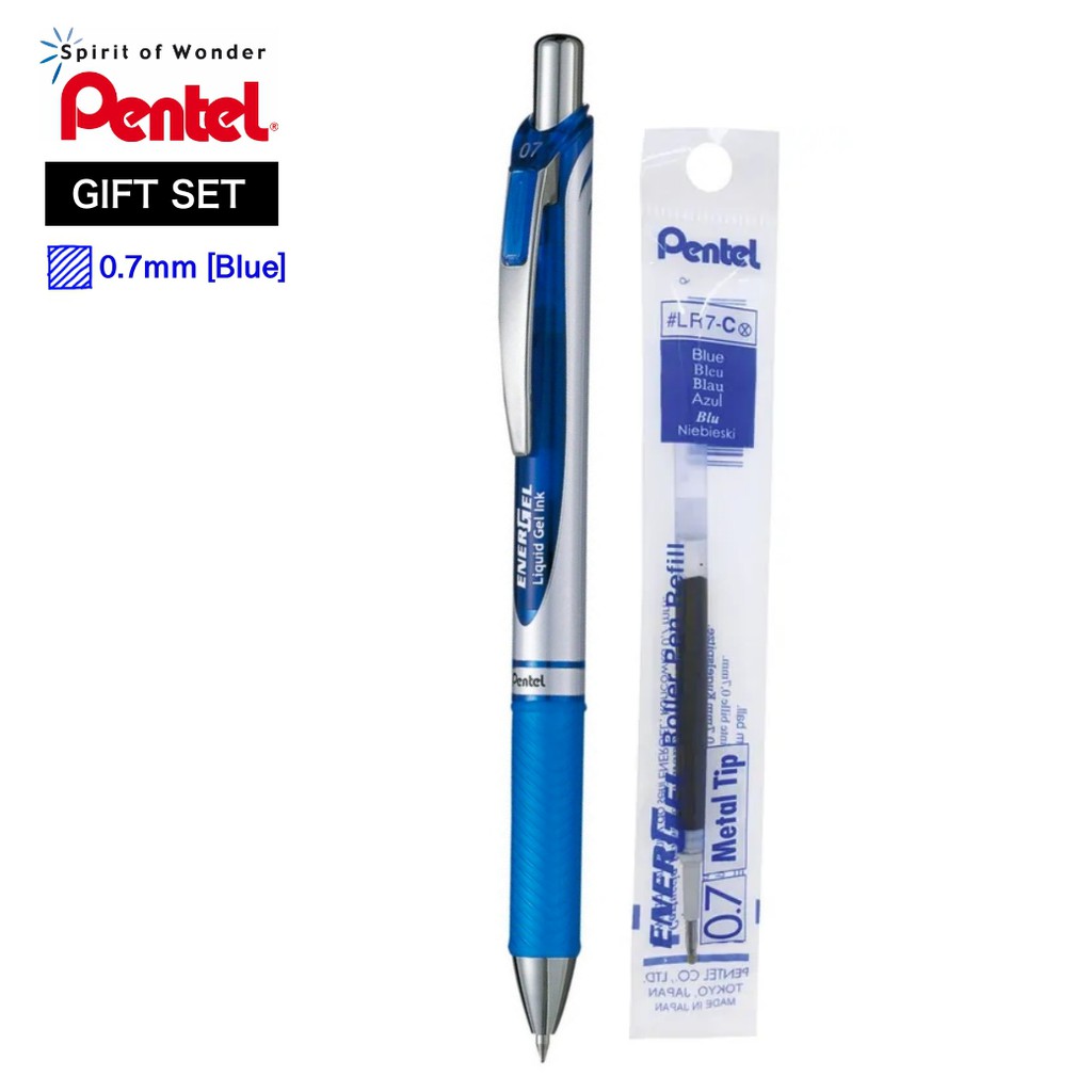 Pentel ปากกาหมึกเจล เพนเทล Energel + ไส้ปากกา 0.7mm - หมึกสีน้ำเงิน | Shopee Thailand