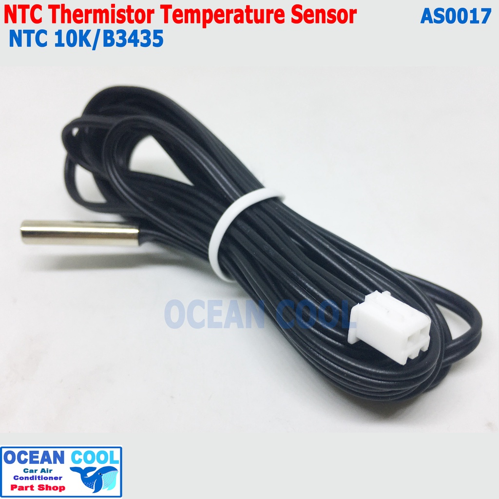 เซนเซอร์ วัดอุณหภูมิ 10K ที่ 25องศา ค่า เบต้า 3435 อุณหภูมิ -50 ℃ ถึง + 110 ℃ สายยาว 2เมตร ค่า ...