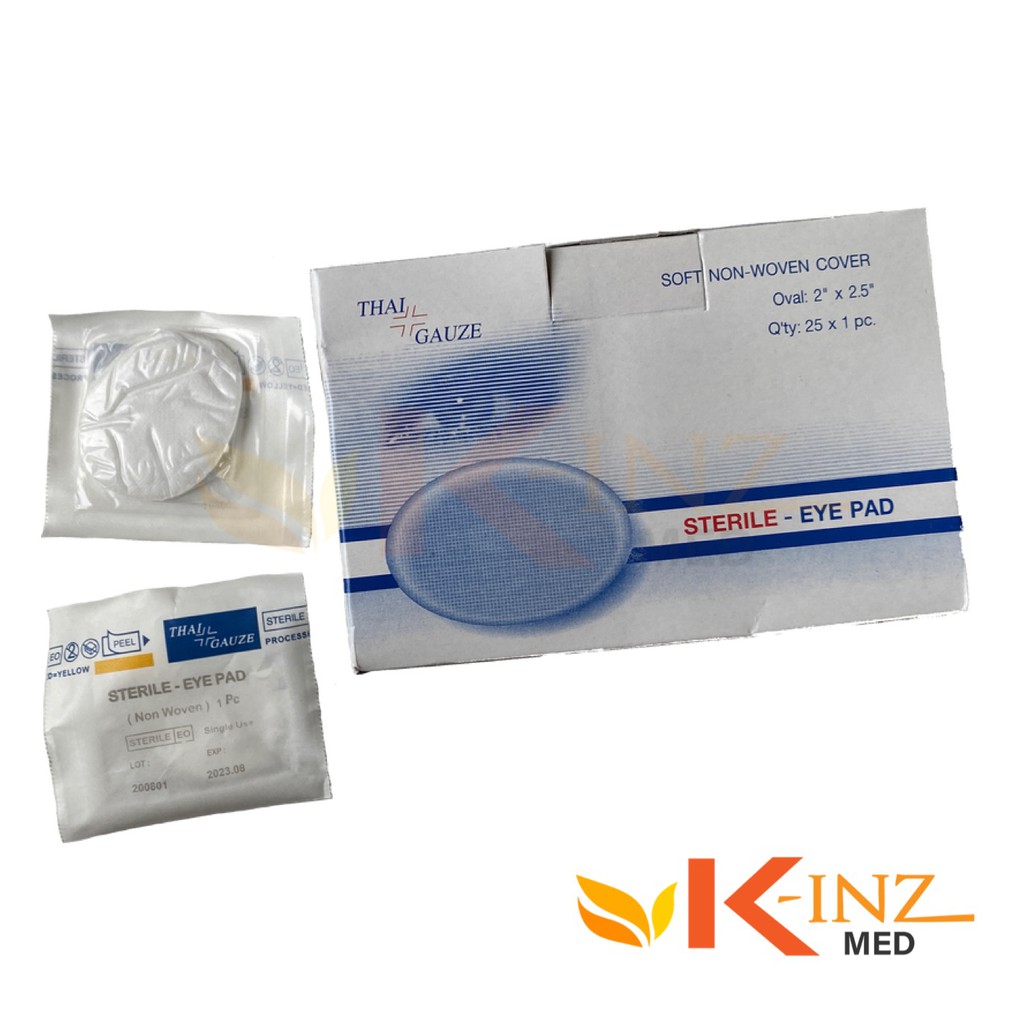 แผ่นปิดตาสเตอร์ไรด์ Sterile EYE Pad THAI GAUZE ราคาต่อกล่อง มี25 ชิ้น ...