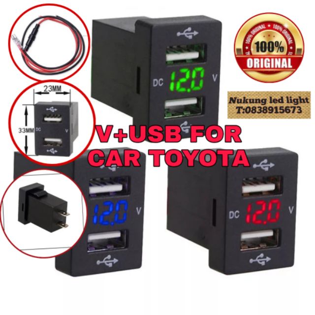 USB for Car Charger,FOR TOYOTA,4.2A×2USB Charger +V,SOCKET ,เบ้าusb ...