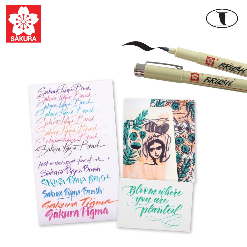 SAKURA (ซากุระ) ปากกาพิกม่า ปากกาหัวพู่กัน (Pigma Brush) รหัส XSDK | Shopee Thailand