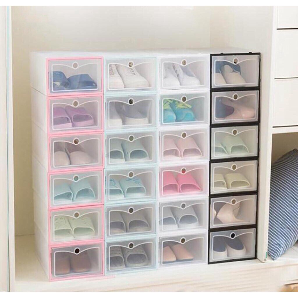 ANGROO กล่องใส่รองเท้า กล่องใส่ของ กล่องพลาสติก ฝาพลาสติกแข็ง เปิดปิด ...