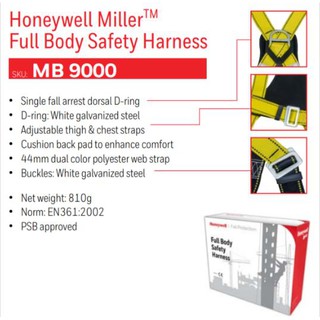 เข็มขัดเต็มตัวนิรภัย HONEYWELL:MB9000 | Shopee Thailand