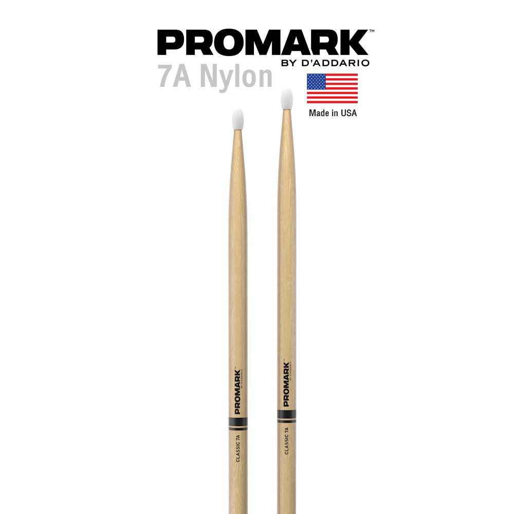 Promark™ ไม้กลอง 7A หัวไนลอน (Classic 7A Hickory Nylon Tip Drumstick ...