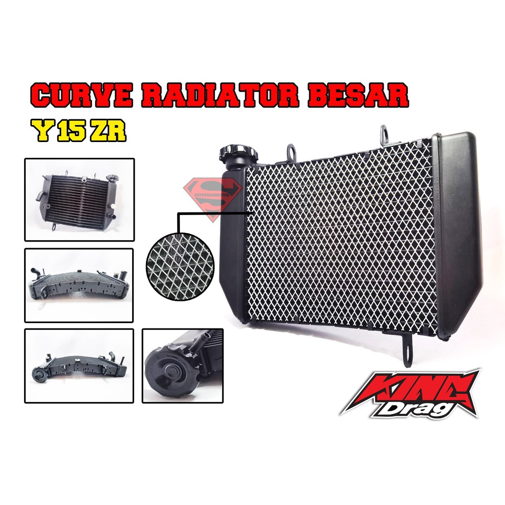 King DRAG BIG RADIATOR RACING Y15ZR Y16ZR LC135 COOLANT RACING RADIATOR ...