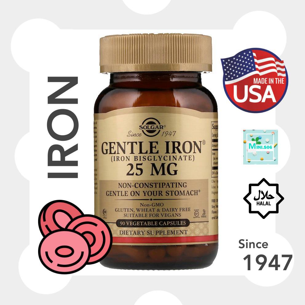[ ธาตุเหล็ก ] Solgar, Gentle Iron 25 mg | Shopee Thailand