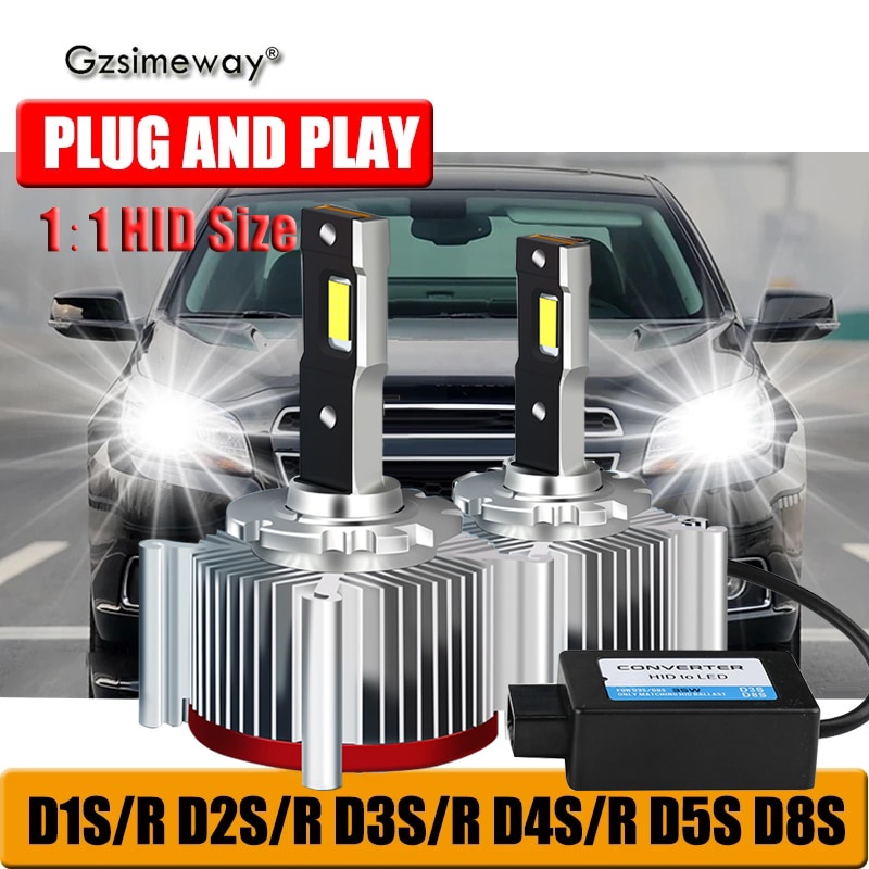 หลอดไฟหน้ารถยนต์ Canbus D2S LED HID D1S D3S D4S D5S D8S D1R D2R D3R D4R LED ไม่มีข้อผิดพลาด ...