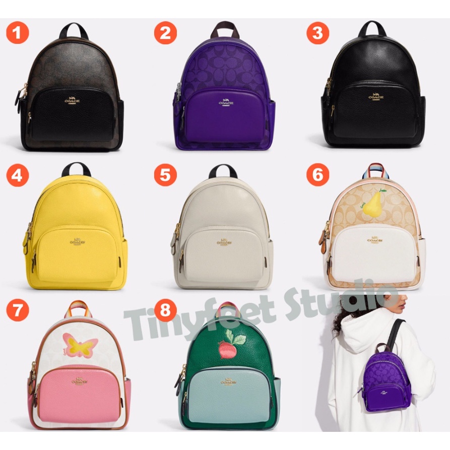 Coach C8604 C8603 C8258 C8257 C8259 กระเป๋าเป้สะพายหลังมินิคอร์ทผู้หญิง ...