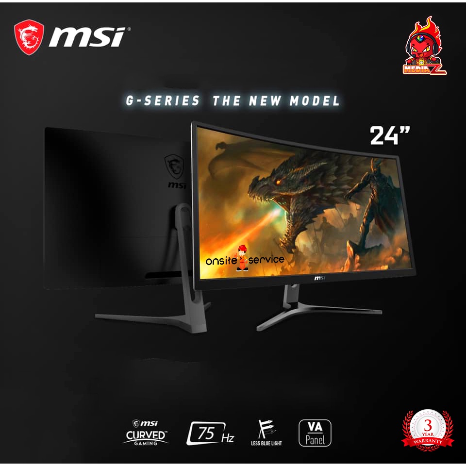 MSI Optix G241VC 23.6'' (VA, VGA, HDMI) 75Hz CURVE FreeSync MONITOR (จอ ...