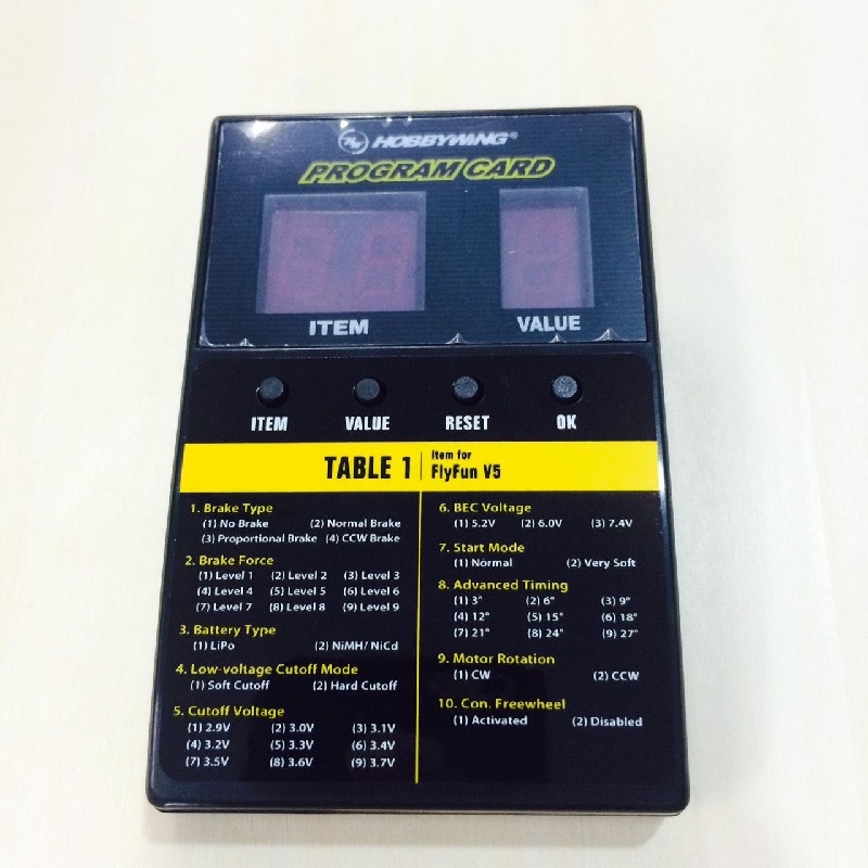 โปรแกรมการ์ดเซ็ทสปีด ใช้กับรุ่น Platinum V1/V1 & Flyfun Hobby Wing LED ...
