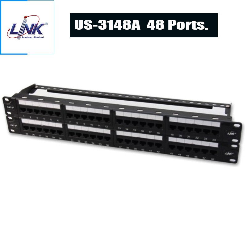 LINK US-3124A/3148A CAT 6+ Patch Panel 24/48 Port (1U/2U) with ...