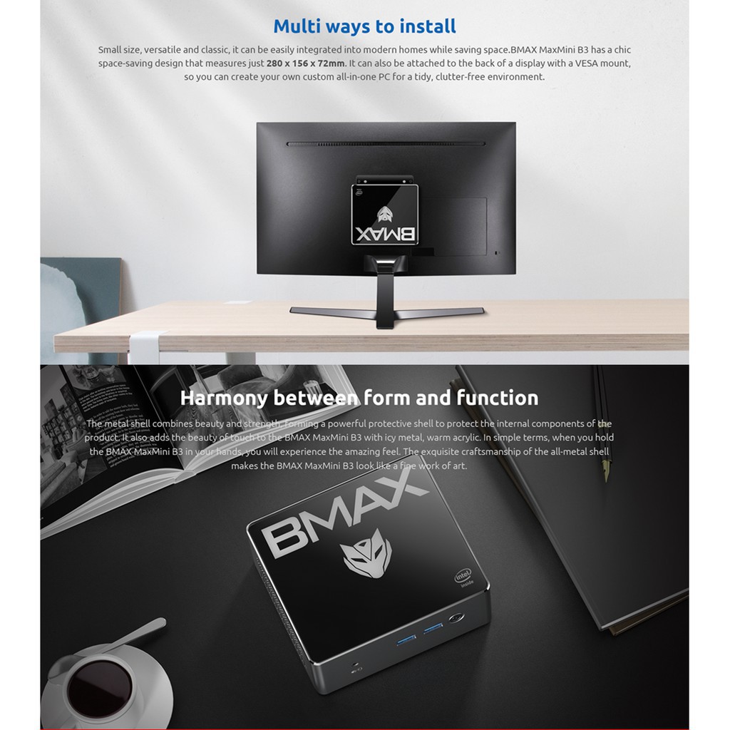 BMAX B3 MiniPC มินิพีซี วินโดร์ 10 แท้ CPU Intel® Core™ i3 5005U Intel ...