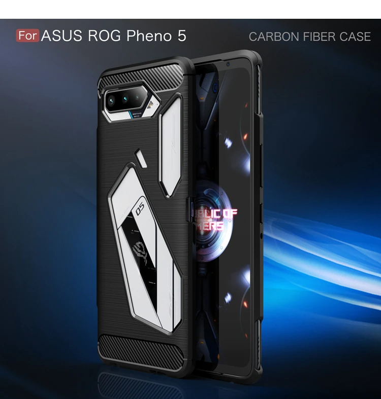 Asus ROG Phone 5 Wlons Beetle Rugged Armor คาร์บอนไฟเบอร์ บาง TPU เคส ...