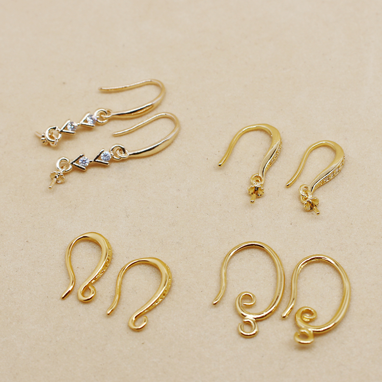 ที่เกี่ยวหู diy 18K Beaded Pearl diy วัสดุอุปกรณ์เสริมทํา | Shopee Thailand