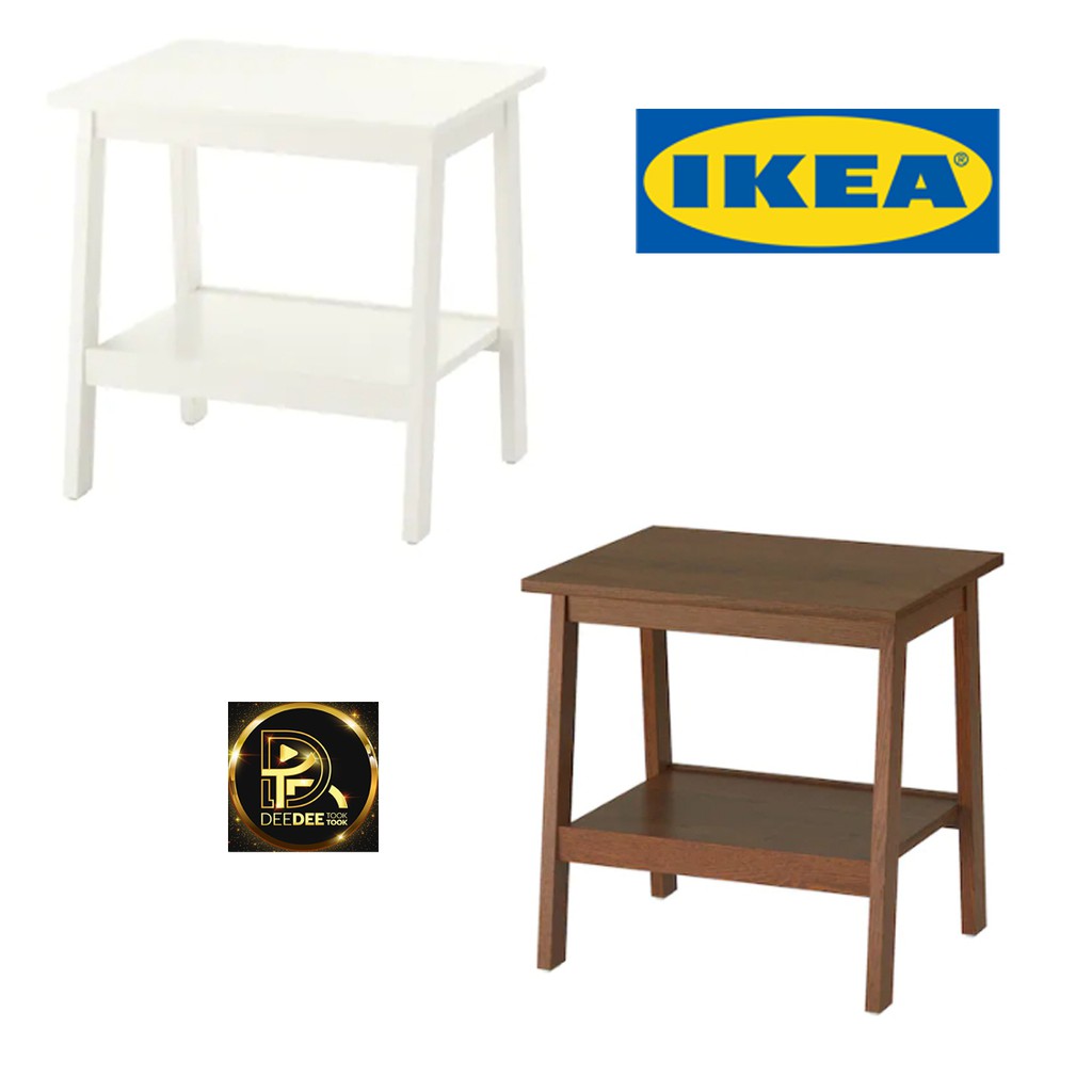 IKEA LUNNARP ลุนนาร์ป โต๊ะข้าง, สีขาว สีน้ำตาล ขนาด 55x45 ซม. | Shopee ...