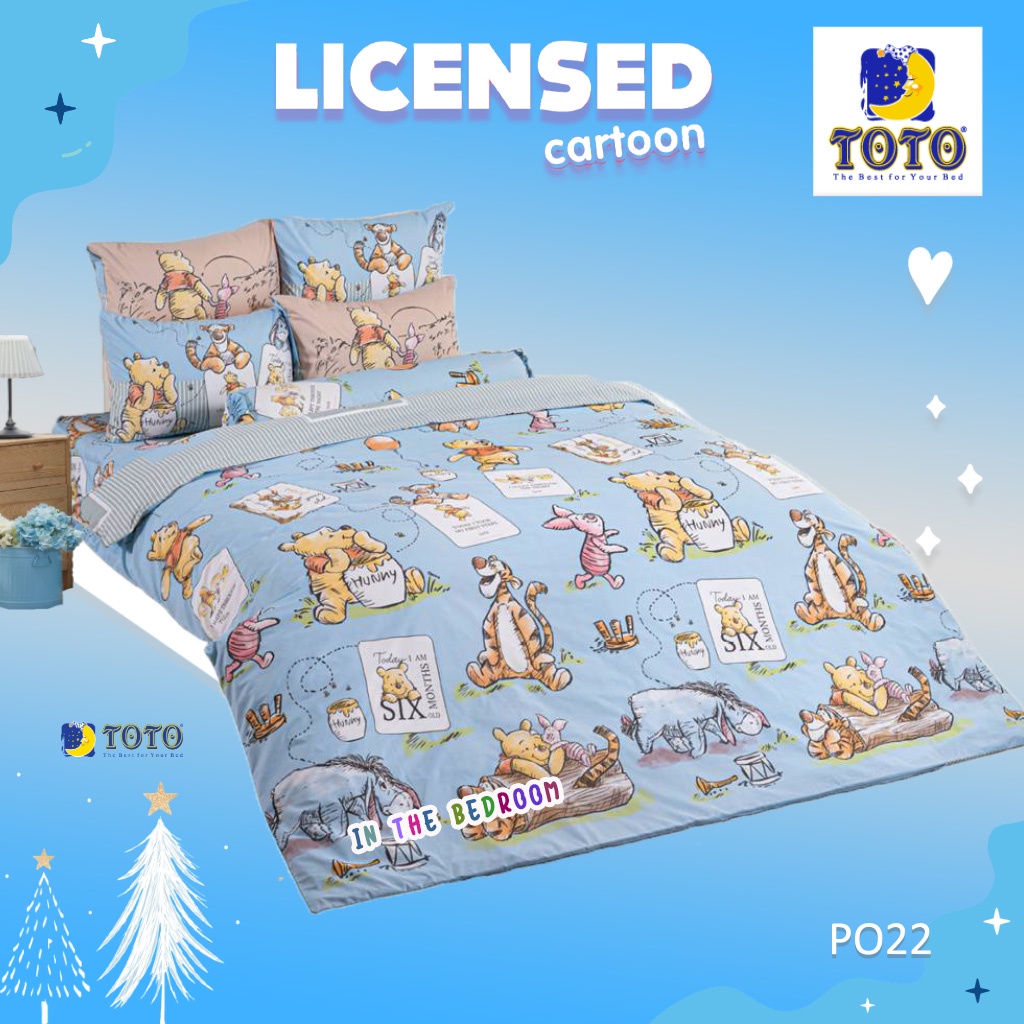 TOTO PO22 ชุดผ้าปูที่นอน ไม่รวมผ้านวม (ชุด4ชิ้น) ลายการ์ตูนหมีพูห์ ...