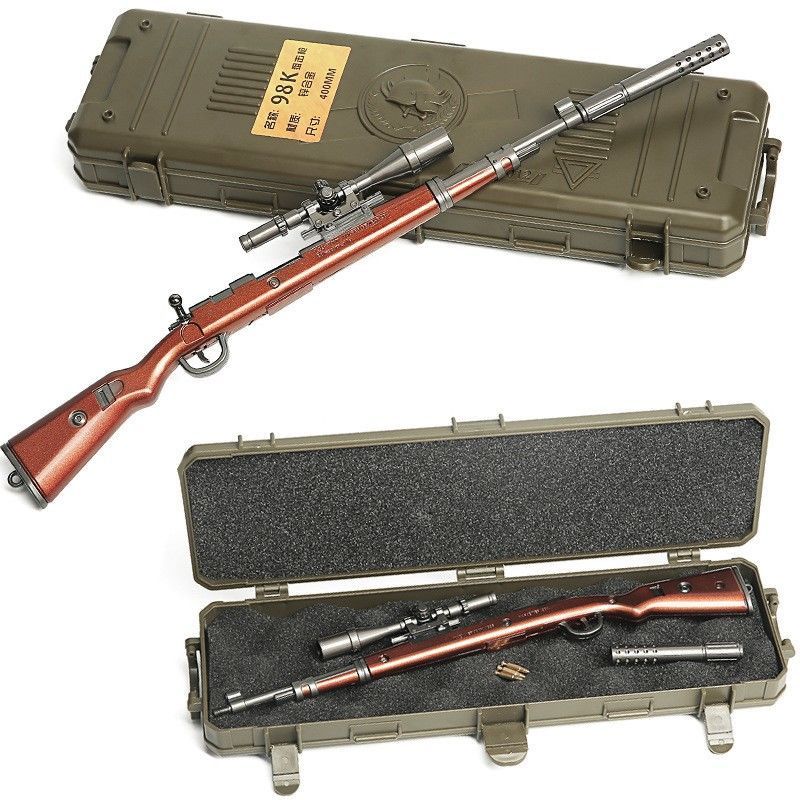 98K ปืนโลหะของเล่นอาวุธรุ่นปืนกินไก่ 98K sniper ปืนเปลือกโยน AWM รุ่นของเล่นตกแต่ง | Shopee Thailand