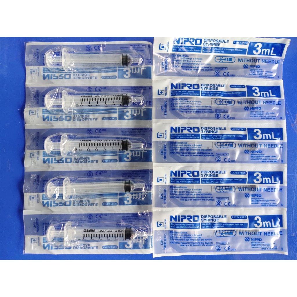 (10ชิ้น)ไซริงค์ NIPRO ขนาด 1ml 3ml 5ml 10ml 20ml 50ml | Shopee Thailand