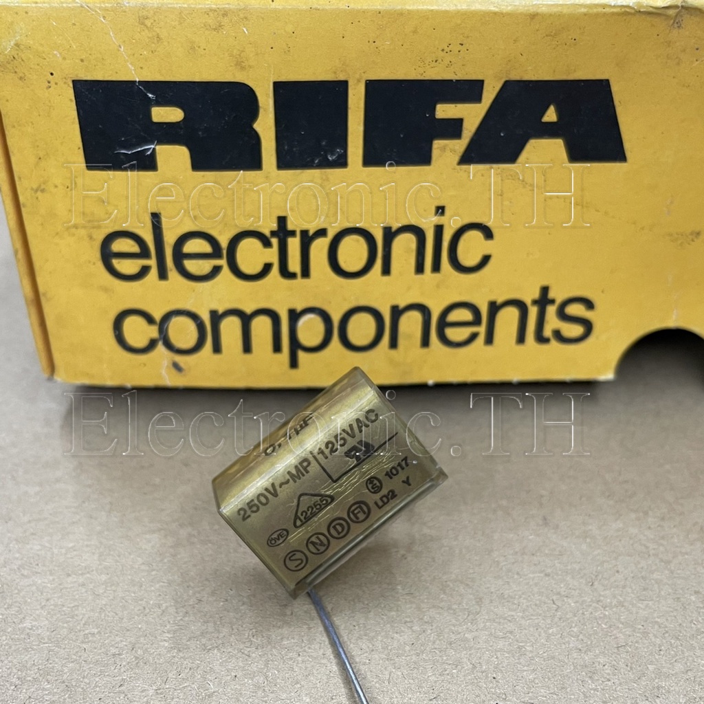 RIFA C 0.1uF 250VAC MP Capacitor ตัวเก็บประจุ ความกว้างขา 25มม. ...