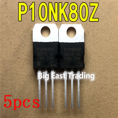 มอสเฟต P10NK80Z STP10NK80Z TO-220 800V 10A รับประกันคุณภาพ 5 ชิ้น | Shopee Thailand