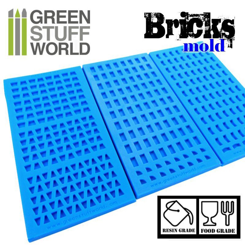 ตัวหล่อบล็อคอิฐ ทำฉาก Silicone molds - Concrete Bricks Diorama WWII ...