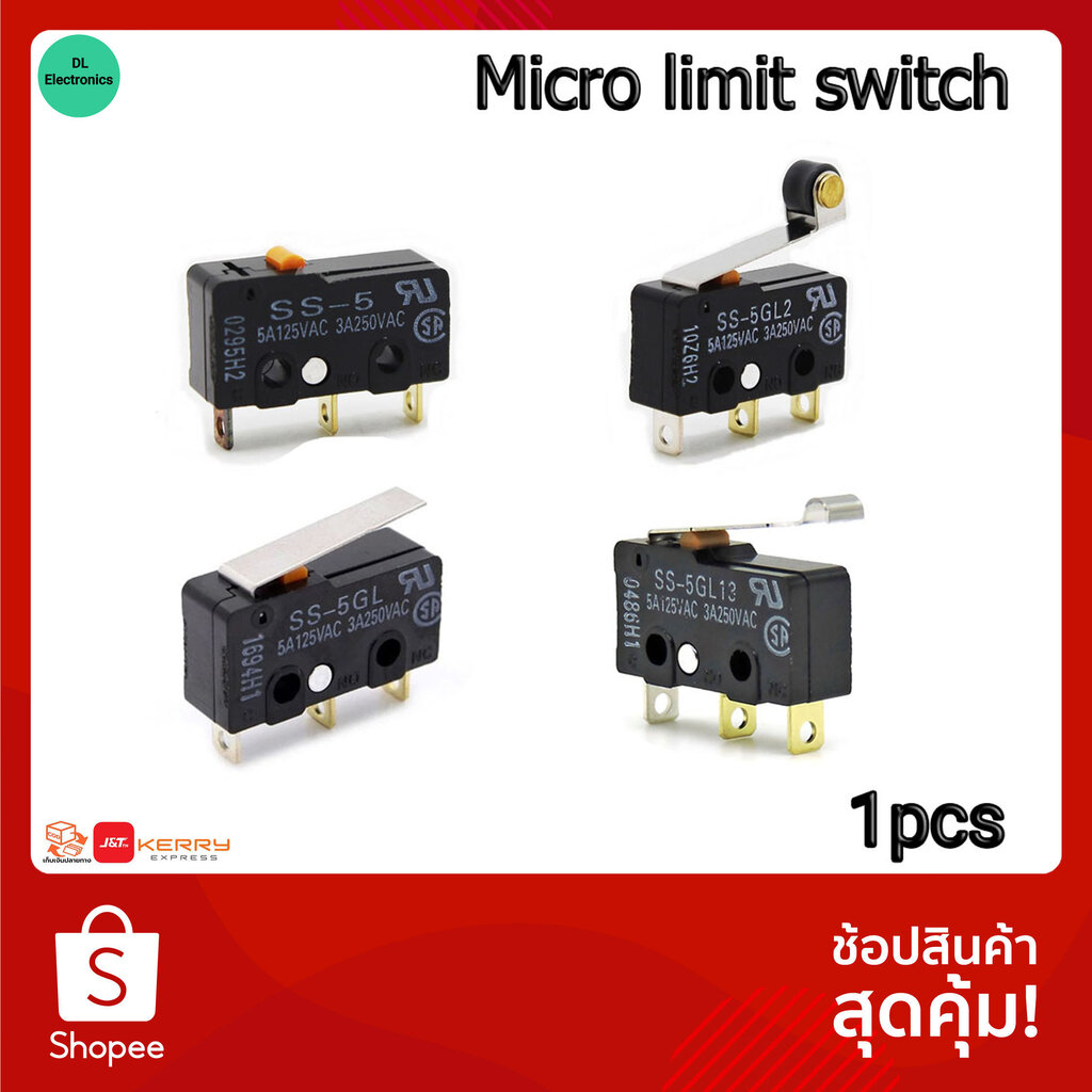 Microswitch ไมโครสวิตช์ SS-5 SS-5GL SS-5GL2 SS-5GL13 Omron Micro Switch 5A125VAC 3A250VAC ...