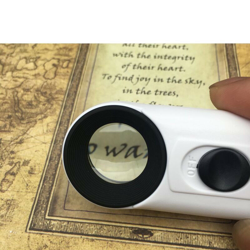 Mg6b-1b 40 ครั้งไฟ LED มือถือ HD แว่นขยายแว่นขยายเครื่องประดับ Loupe ...