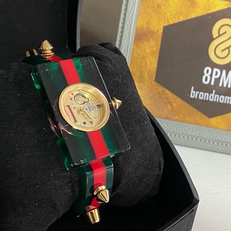 *รุ่นหายาก* นาฬิกา Gucci แท้ 100% GUCCI 143.5 Plexiglas Skeleton Bangle ...