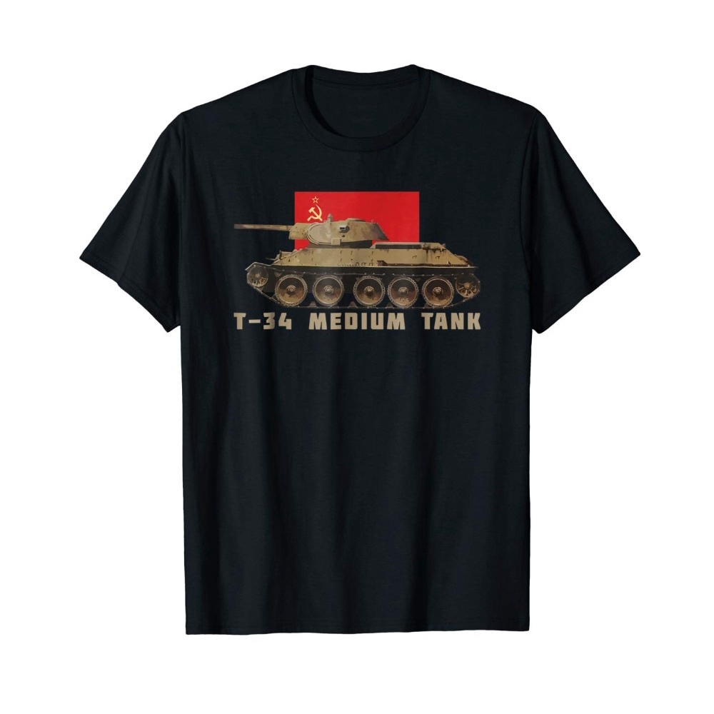 SKTT1 เสื้อยืดกีฬา Good Quality Funny Tee T34 Russian Tank Vintage ...