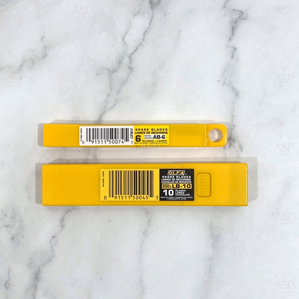 ใบมีดคัตเตอร์ โอฟ่า OLFA AB-6 (ใบเล็ก), LB-10 (ใบใหญ่) ใบมีดเฉียง 45 องศา | Shopee Thailand
