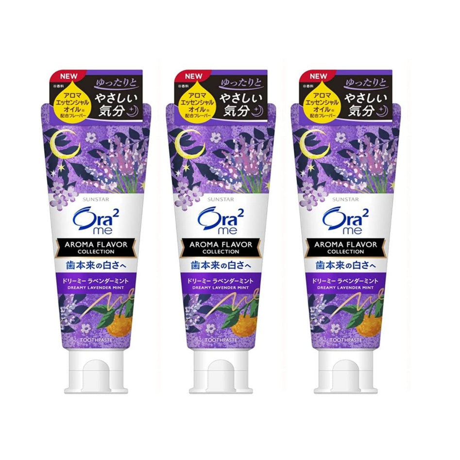 SUNSTAR ORA 2 ME ยาสีฟันทำความสะอาดคราบบนผิวฟัน โอรา ทู มี อโรมา เฟลเวอร์ ดรีมมี่ ลาเวนเดอร์ ...