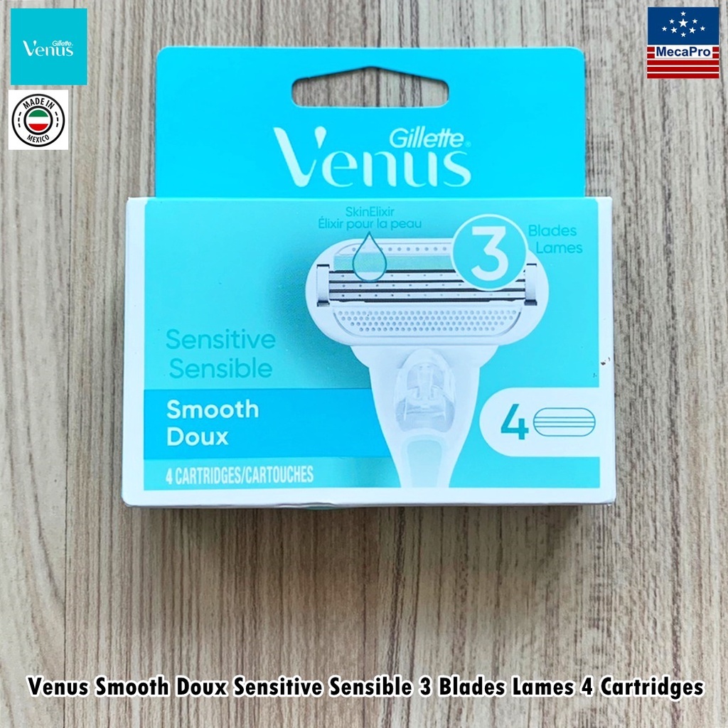 Gillette® Venus Smooth Doux Sensitive Sensible 3 Blades Lames ยิลเลตต์ ...