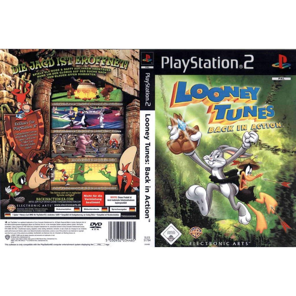 แผ่นเกมส์ PS2 Looney Tunes Back in Action คุณภาพ ส่งไว (DVD) | Shopee ...