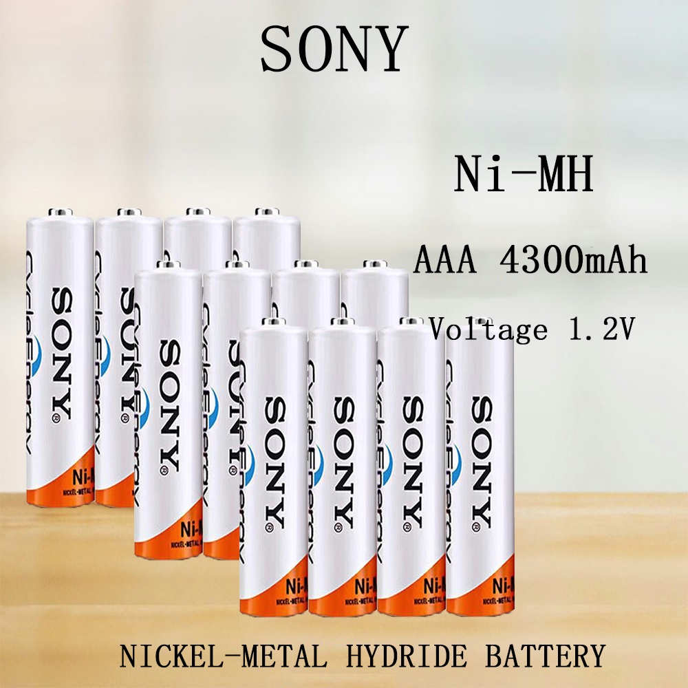 พร้อมส่ง Sony ถ่านชาร์จ AAA 4300 mAh NIMH Rechargeable Battery 12 ก้อน | Shopee Thailand