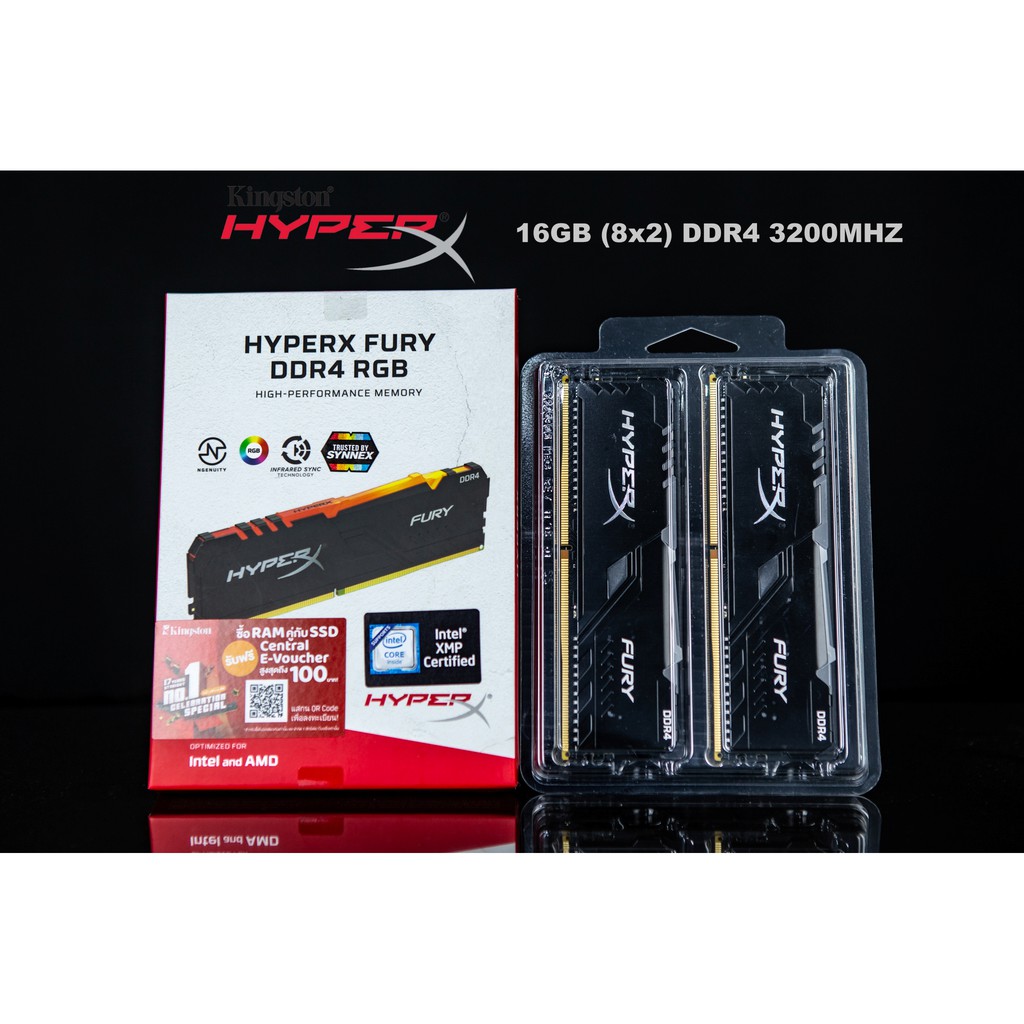 ขายแล้ว 16GB(8x2) Ram(แรมพีซี) Kingston HyperX Fury RGB DDR4/Bus 3200 ประกัน Lifetime | Shopee ...