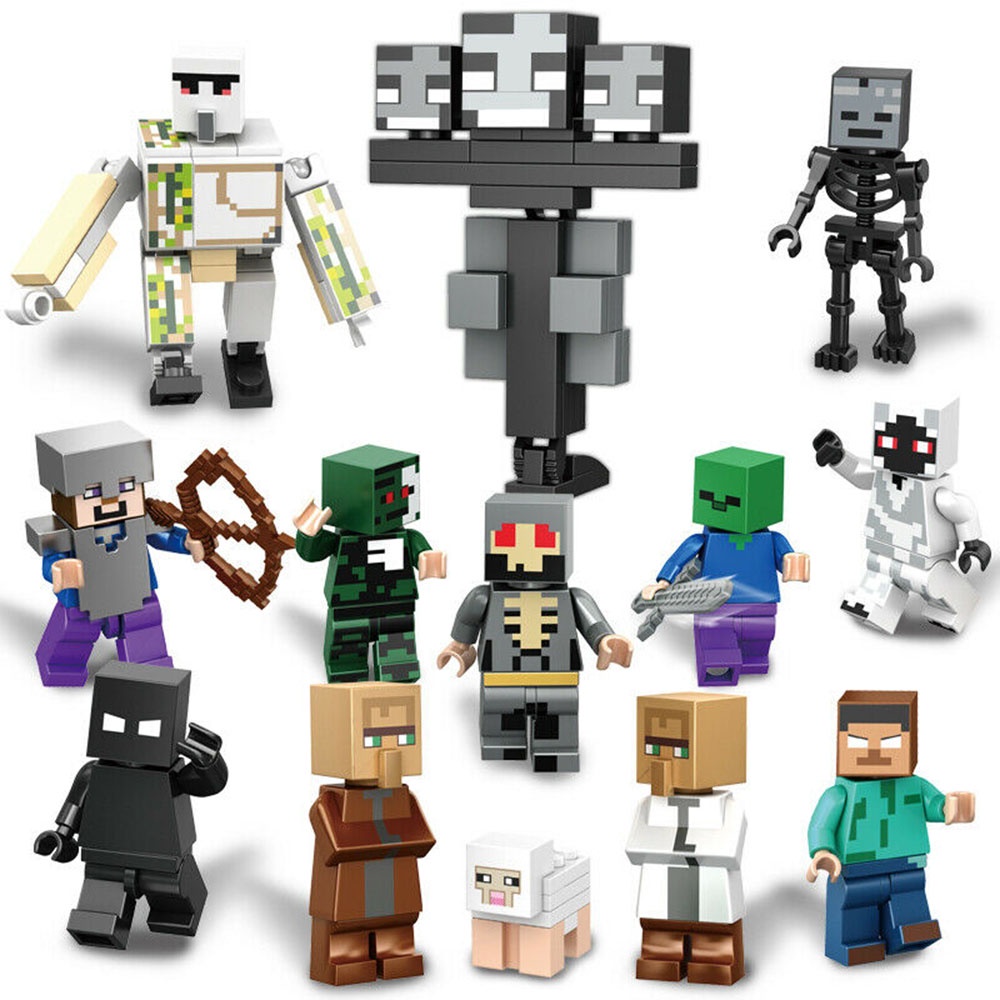 13Pcs Minecraft Blocks Figures Fit Building Characters World Mini My ...