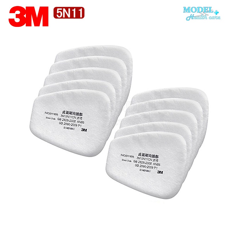 3M 5N11 [1 กล่อง 10 ชิ้น] แผ่นกรอง สำหรับหน้ากากกันสารเคมี ฝุ่นละออง ...