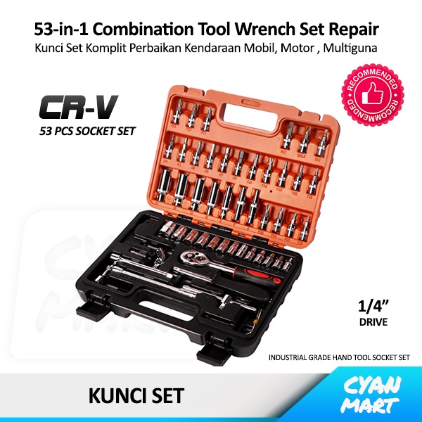 ชุดประแจเครื่องมือซ่อมแซม CRV 14 รถจักรยานยนต์ - CRV 53-IN-1 | Shopee Thailand