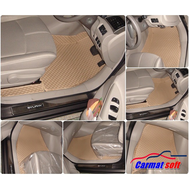 พรมปูพื้นรถยนต์ NISSAN SYLPHY ลายกระดุมEVA 14 ชิ้น เต็มคัน(พื้นเรียบ ...
