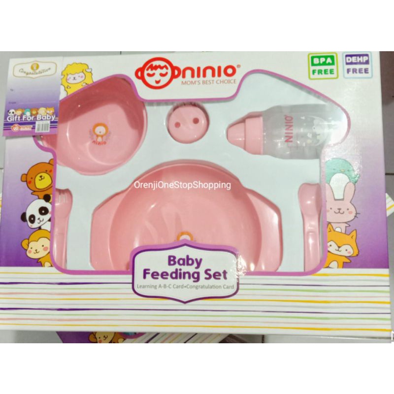 Ninio Gift Set ชุดป้อนอาหาร ABC Straw / ชุดป้อนอาหารและขวดนมสําหรับเด็ก ...