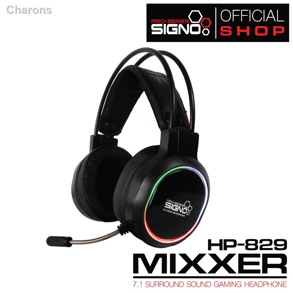 ♦ ㍿SIGNO 7.1 Surround Sound Gaming Headphone รุ่น MIXXER HP-829 (Black ...