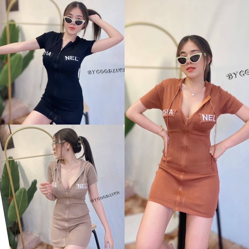 🌈MesubShop🌈 มาแล้วเดรสผ้าไหมพรม แซ่บมากก 😍🎉ซิปรูดได้จริง😍🎉เผ็ชสุดๆ งานโปโลไหมพรมไม่มีกระดุม เดรส ...