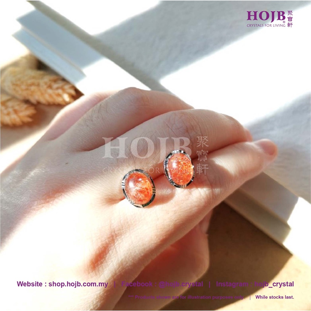 HOJB เกรดสูง Golden SunStone 6A รูปไข่ S925 ต่างหู 6x8 มม.สายเพชรเพชรเพชรเพชรเพชรเพชรกลางแจ้ง 6A ...