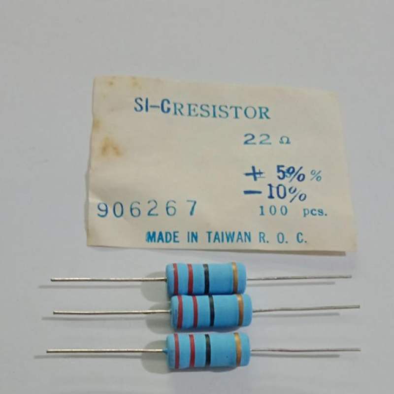 รีซิสเตอร์ 22E 5W(R22 โอห์ม)22R 5วัตต์ เมทอลฟิล์ม Resistorของดี-เก่า ...
