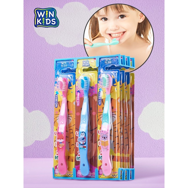 WIN KIDSแปรงสีฟันเด็ก อายุตั้งแต่ 3-6 ปี คละแบบ/ 1 อัน | Shopee Thailand