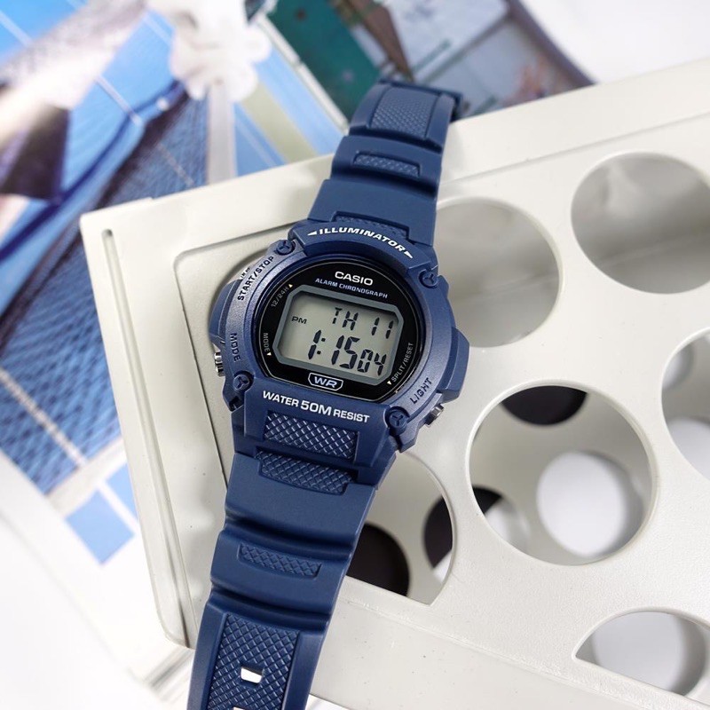 casio ของแท้ รุ่น W-219H สายยาง ระบบดิจิตอล | Shopee Thailand