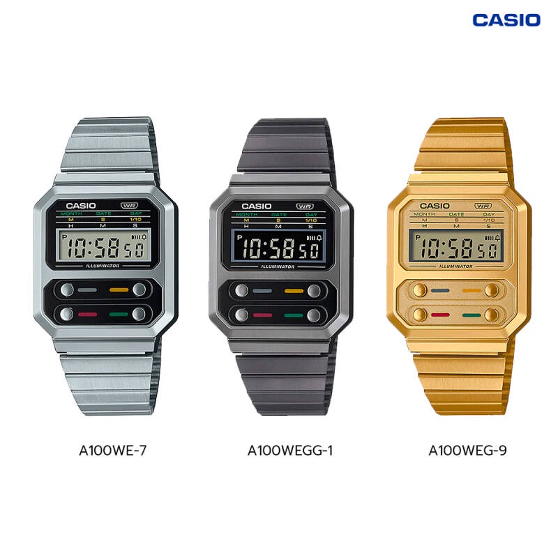 นาฬิกา Casio รุ่น A100WEGG-1A2 / A100WE-1A / A100WEF-3A รับประกันศูนย์ CMG 1 ปี | Shopee Thailand