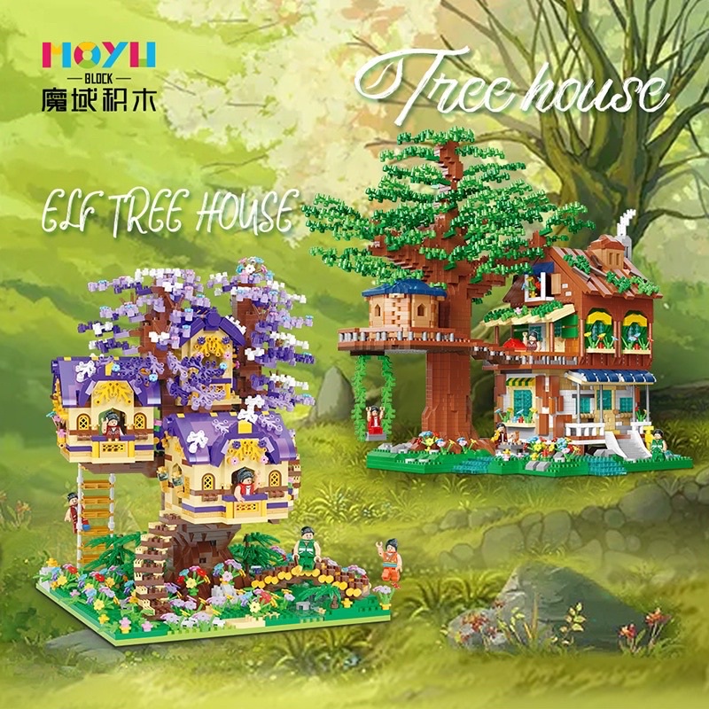 เลโก้นาโน MOYU 92015 Elf Tree House 3308 pcs & MOYU 92014 Tree House ...
