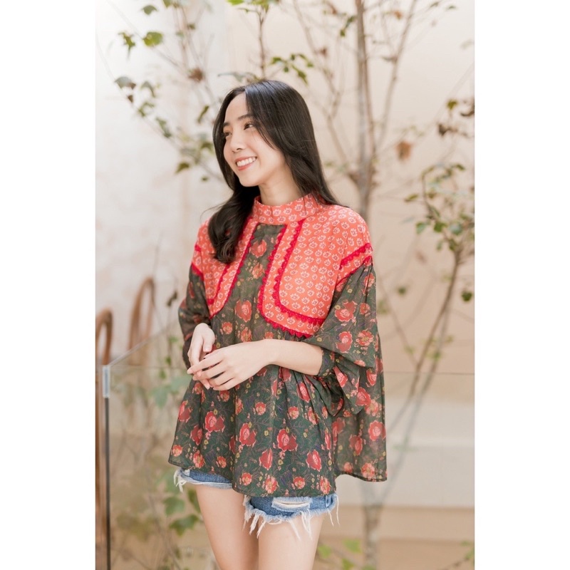 Numsha Brand เสื้อแขนยาวลายดอก / NB21009 | Shopee Thailand