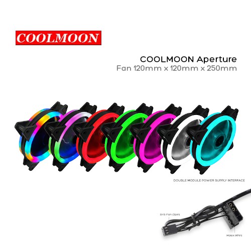 พัดลม COOLMOON RGB รุ่น Aperture (ขนาด 12 cm) | Shopee Thailand